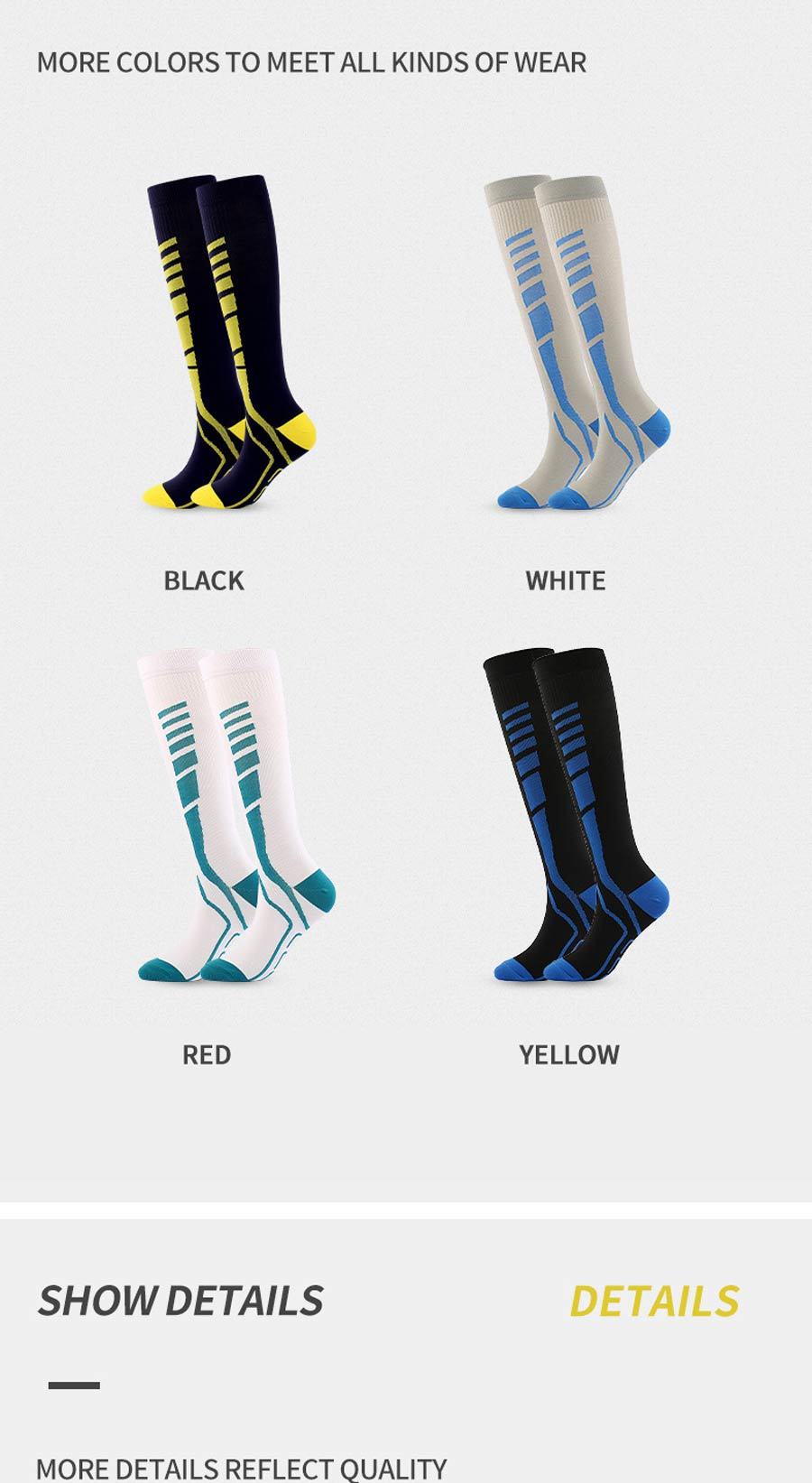 Compression Sport Knee High Socks Quick drying Breathable - Temu Ireland