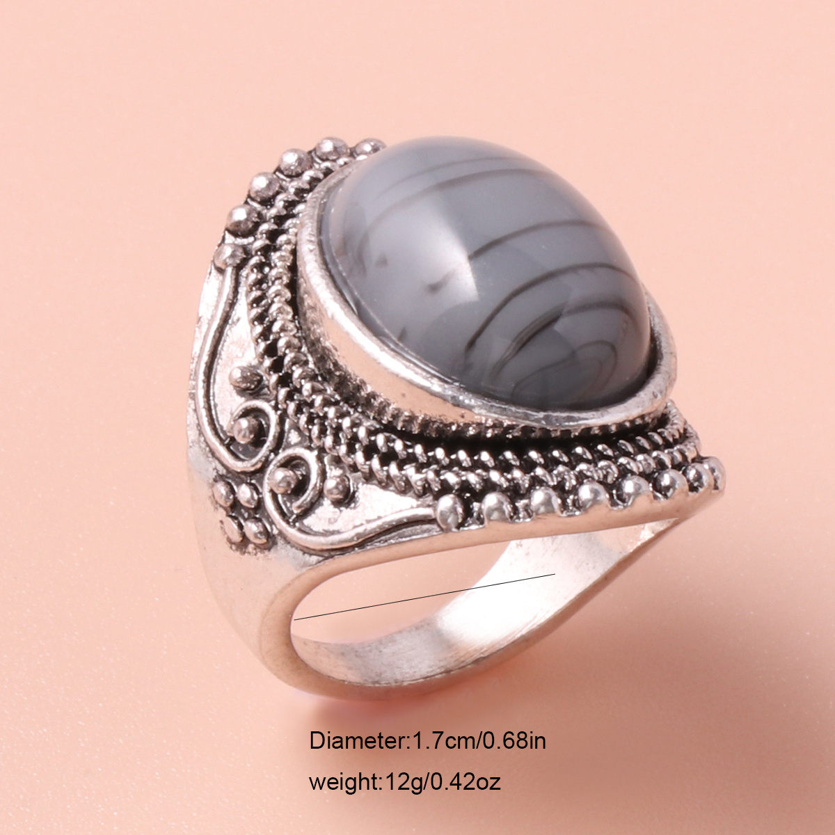 Vintage Light Artificial Gemstone Ring Men - Temu Australia