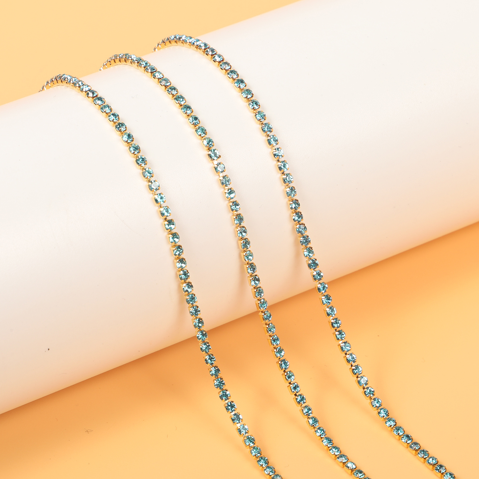 diy super sparkling lake blue artificial chain - Temu Denmark