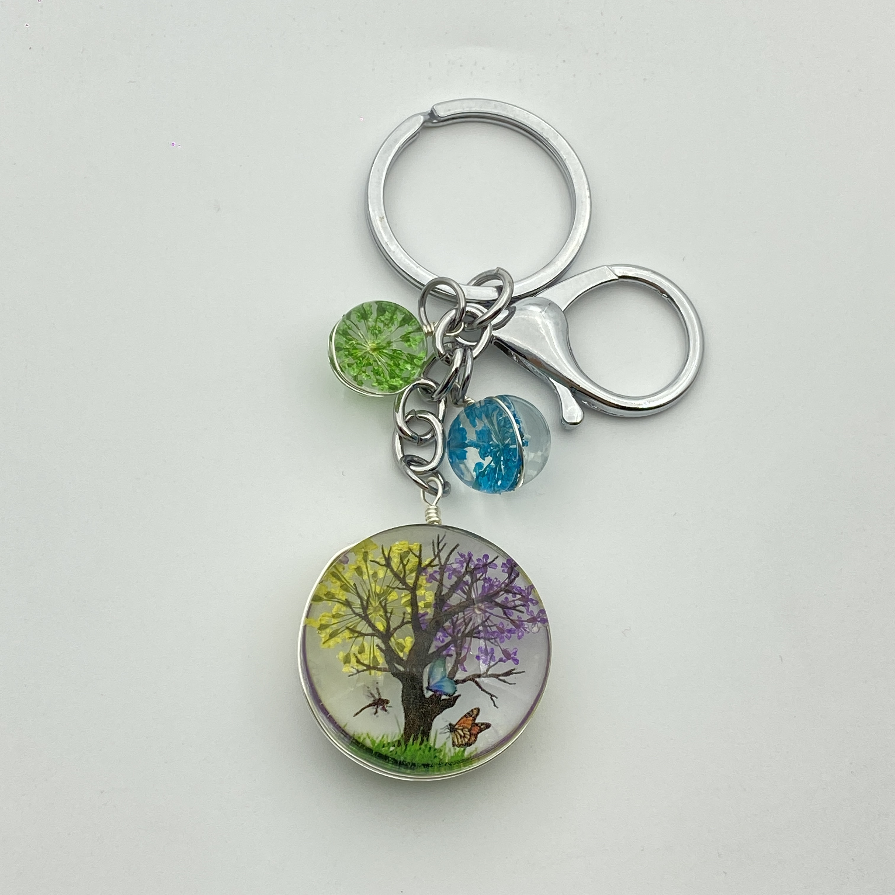 Time Jewel Dried Flower Key Chain Crystal Glass Keychain Diy - Temu New ...