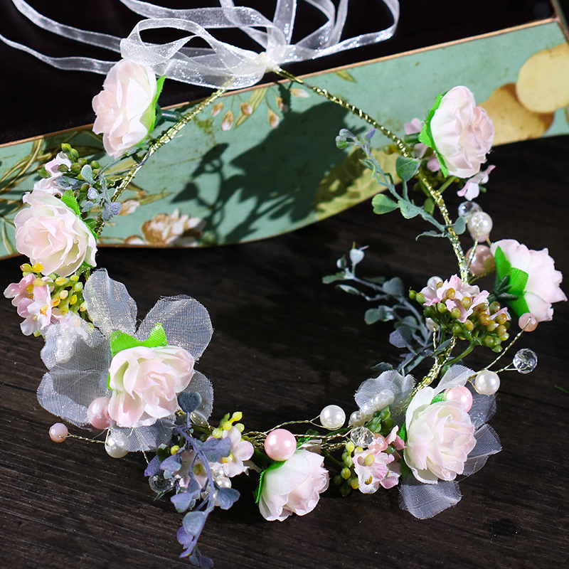 Crystal Faux Pearl Flower Headband Tiara Women Bride Party - Temu ...