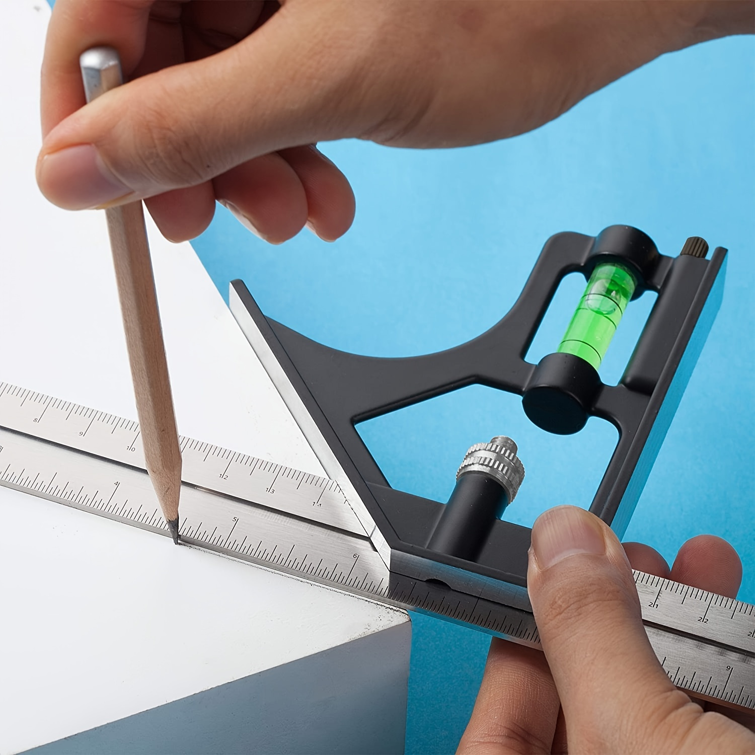 Stainless Steel Combination Square Ruler 45 90 Degree 300mm Combination ...