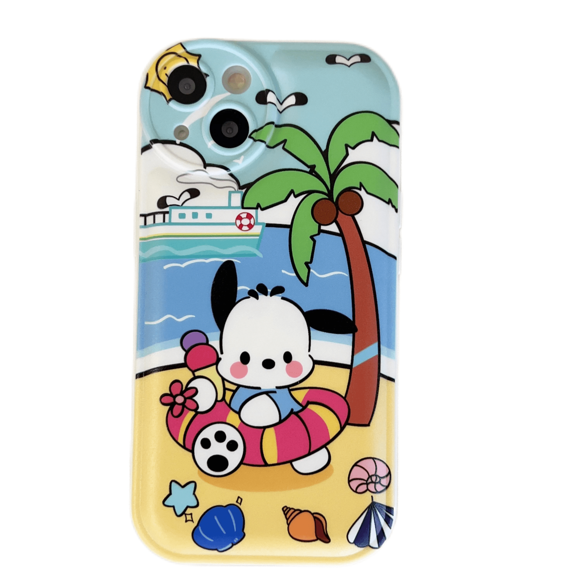 Happy Puppy Vacation Pattern Transparent Air Cushion Phone - Temu ...