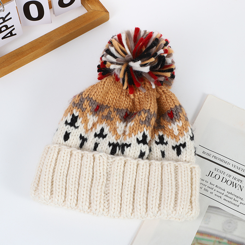 Textured Winter Hats Beanie Cap Warm Knitted Pom Pom Hat - Temu Norway