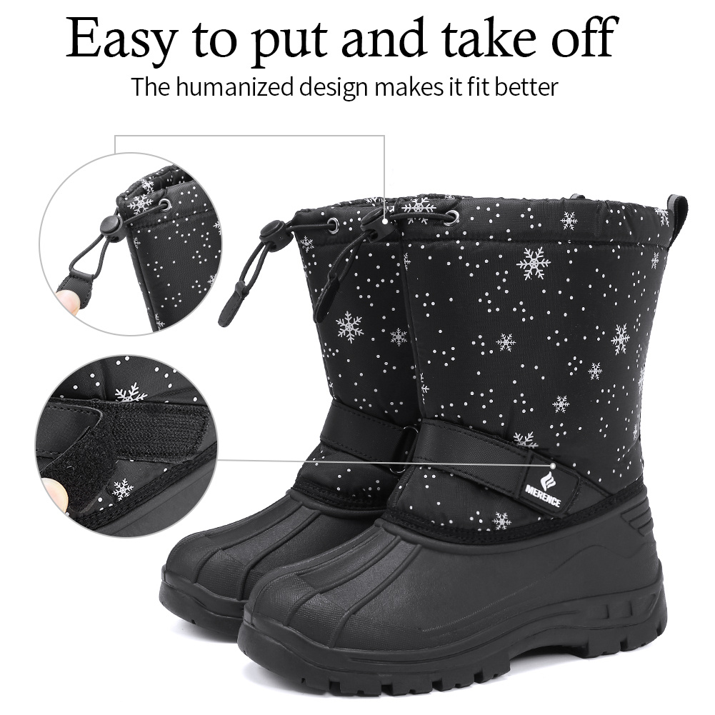 Boys Girls Winter Boots Lightweight Snow Boots Fur Outdoor - Temu Canada