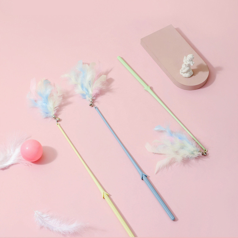 Interactive Cat Toy Corn Shaped Feather Teaser Stick Playful - Temu ...