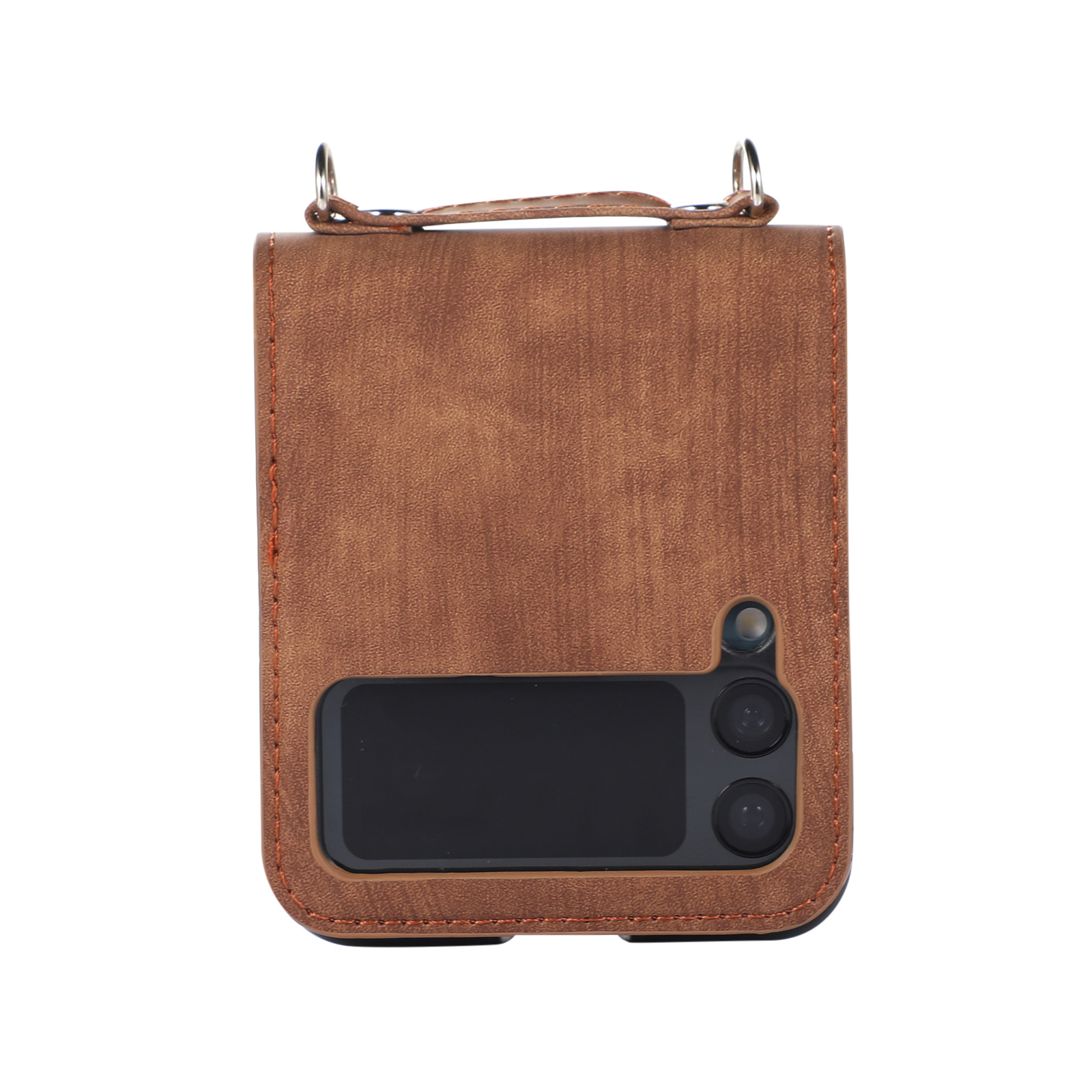 Premium Brown Leather Phone Case Samsung Folding - Temu New Zealand