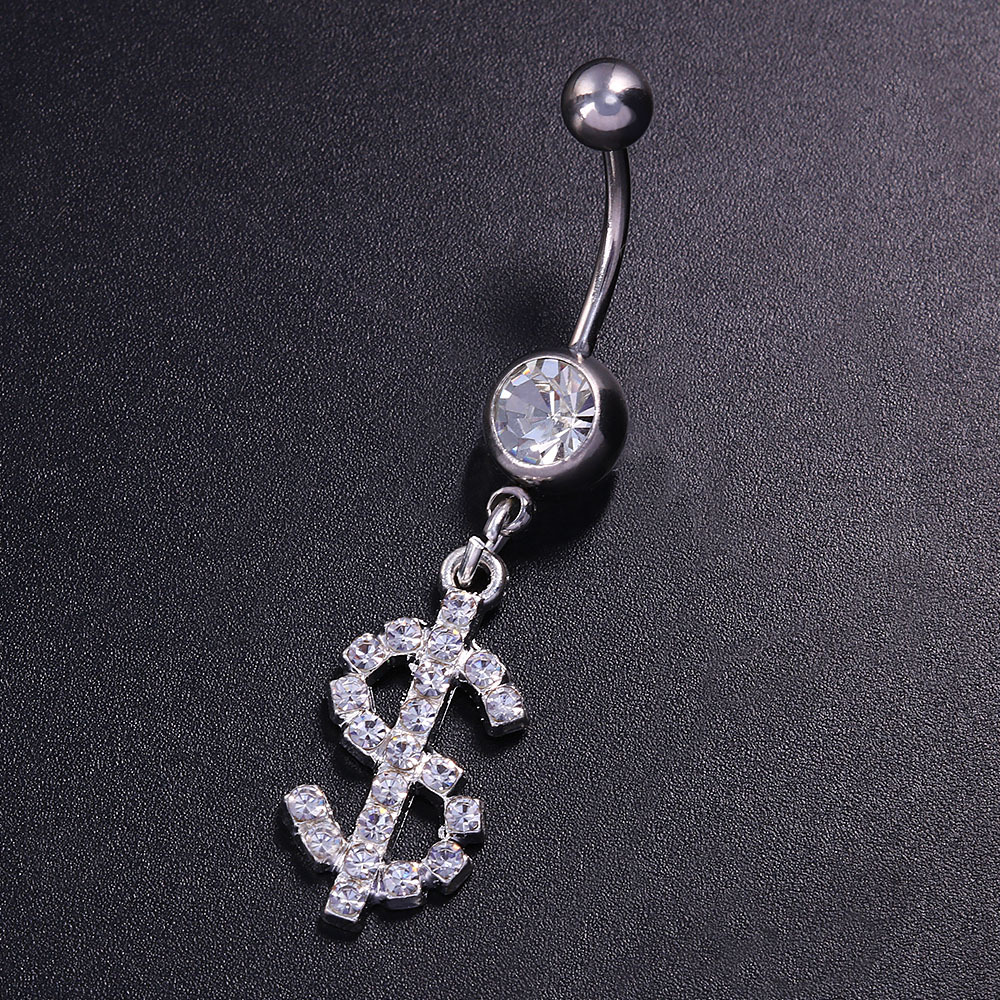 Dollar Sign Belly Button Ring Summer Navel Piercing Dangle - Temu Australia