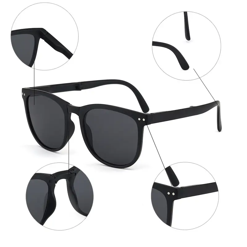 Fashion Folding Sunglasses Polarized Vintage Eyewear Women Temu