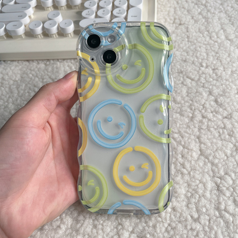 Blue Happy Face Phone Case Iphone 14 Plus 7 8 X - Temu Netherlands