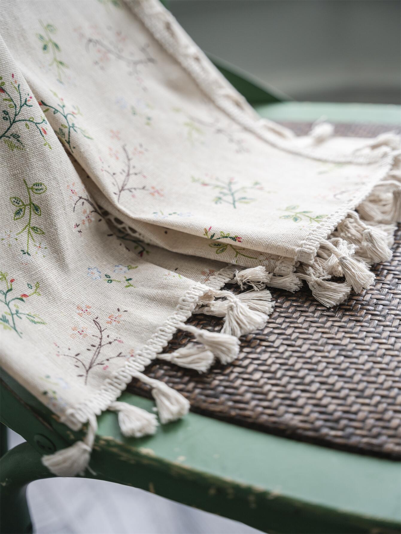 1 Panel Boho Floral Pattern Semi Blackout Curtain American - Temu Denmark