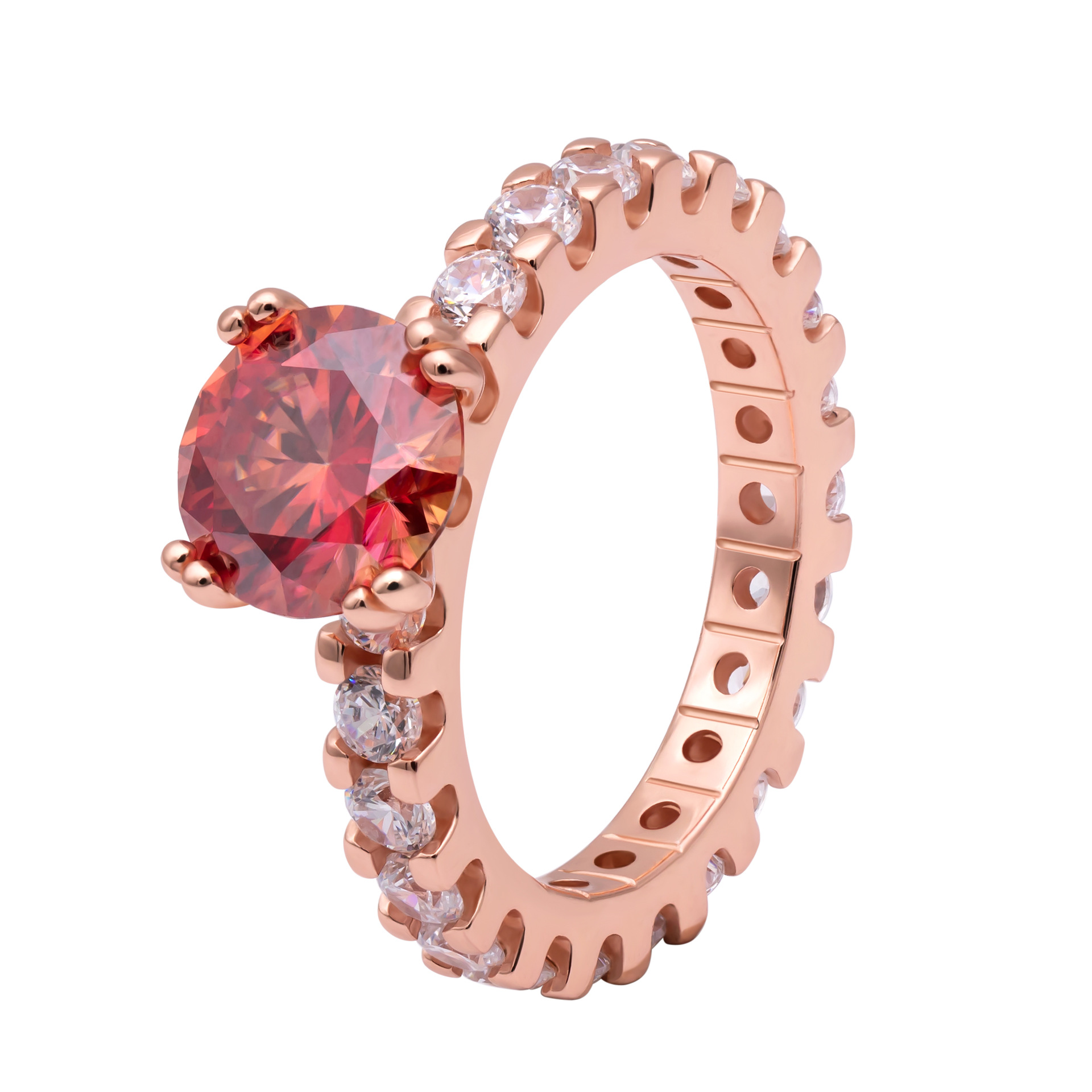 Red Moissanite Promise Ring Inlaid Full Round Cut White - Temu United ...