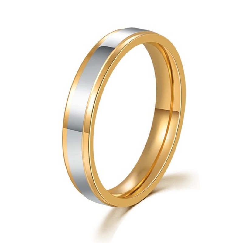 Men's Casual Elegant Fashion Simple Golden Titanium Steel Ring For ...