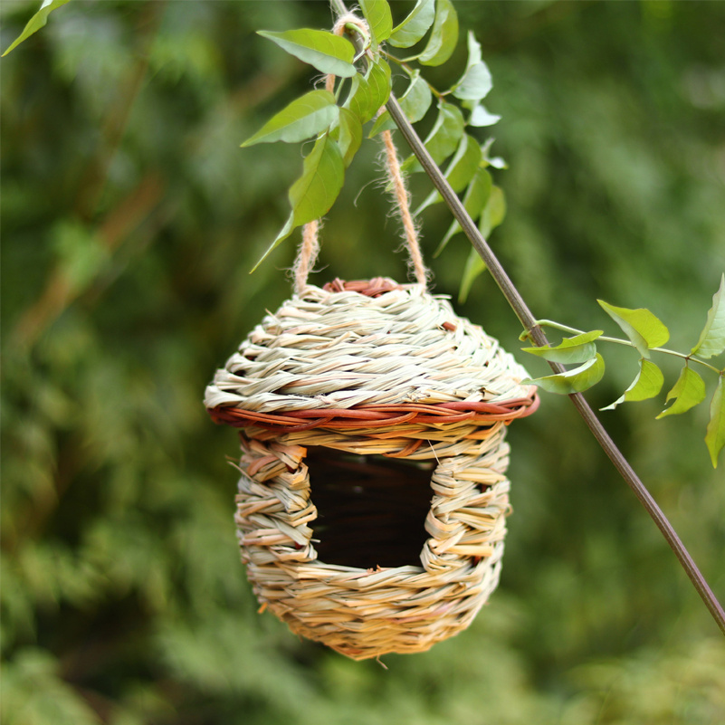 Cozy Straw Bird House Small Birds Perfect Hummingbirds - Temu