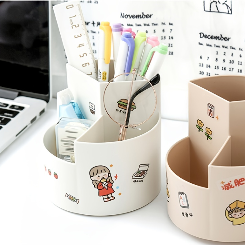 Creative 6 Gird Desktop Organizer Pen Holder - Temu