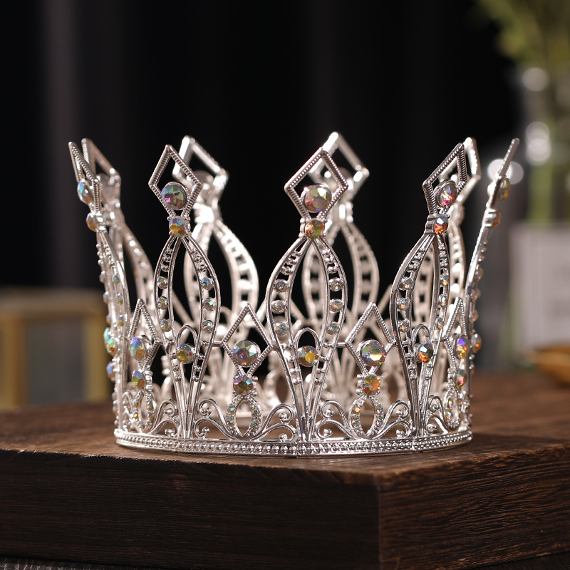Silvery Crystal Tiaras Crowns Round - Temu United Kingdom