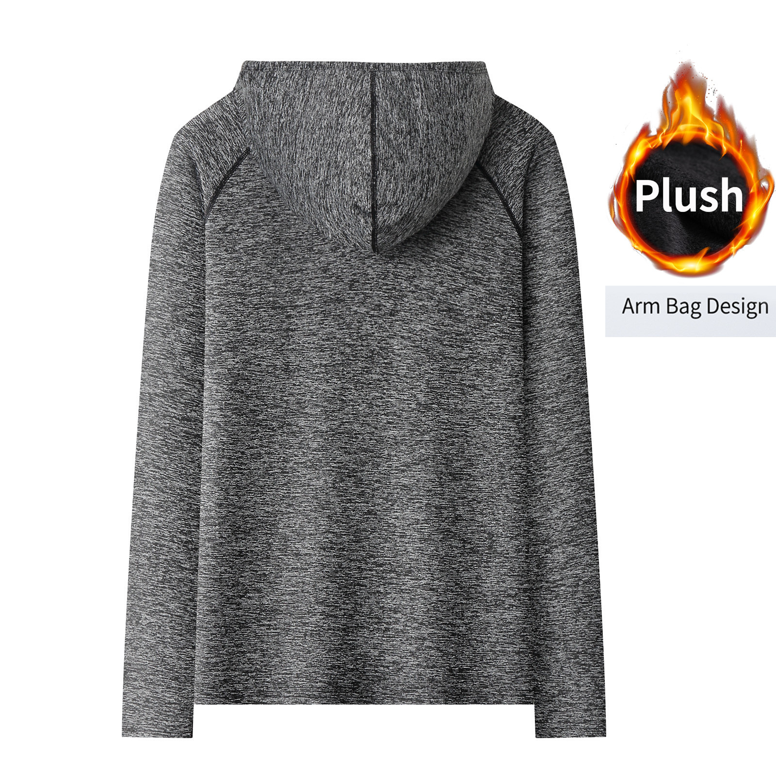 men's fleece compression shirt padded phone shoulder bag top - {region ...