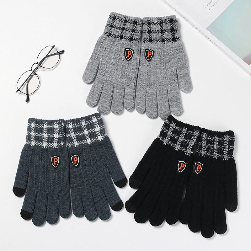 1pair Mens Knitted Touch Screen Gloves High Quality Wool Warm Mittens ...