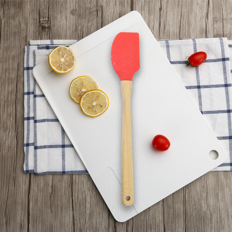 Solid Wood Handle Silicone Scraper Kitchen Tool Baking - Temu New Zealand