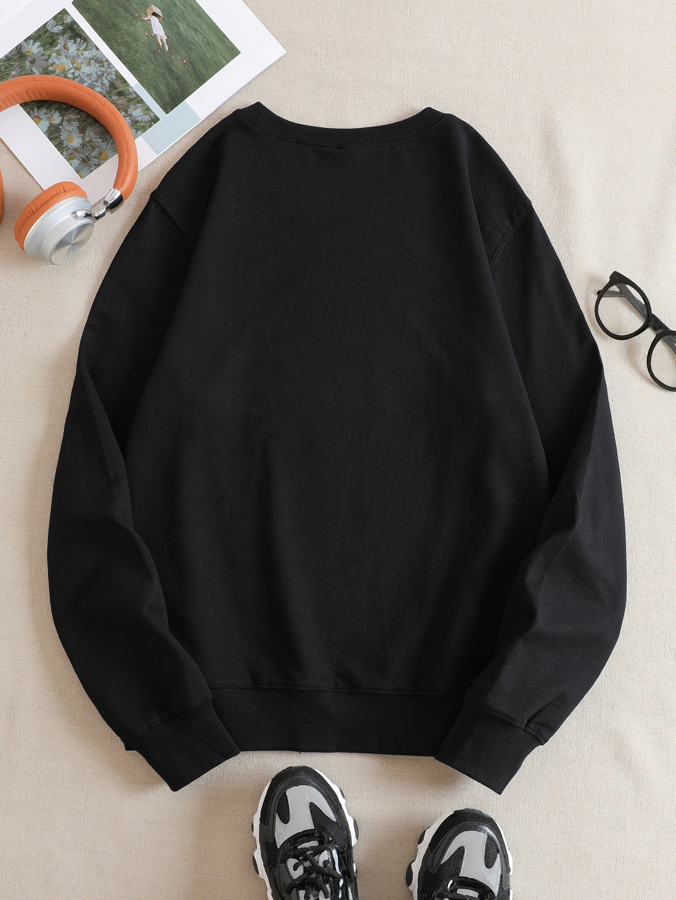 print crew neck pullover casual fashion loose - Temu Australia