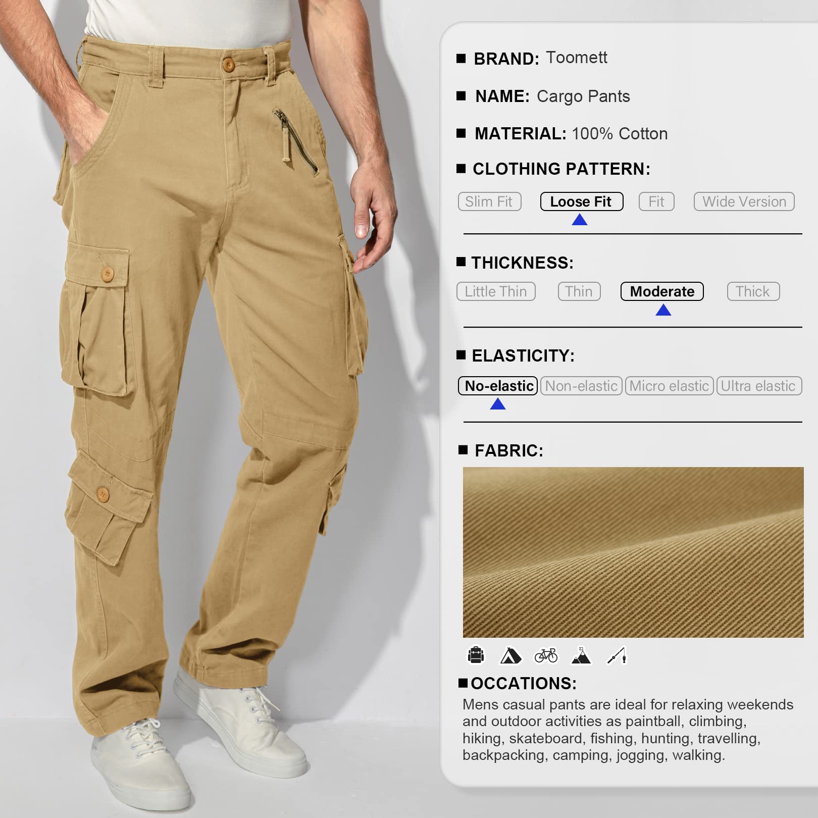 Men's Casual Work Pants Camouflage Cargo Pants Multi Pockets - Temu Norway