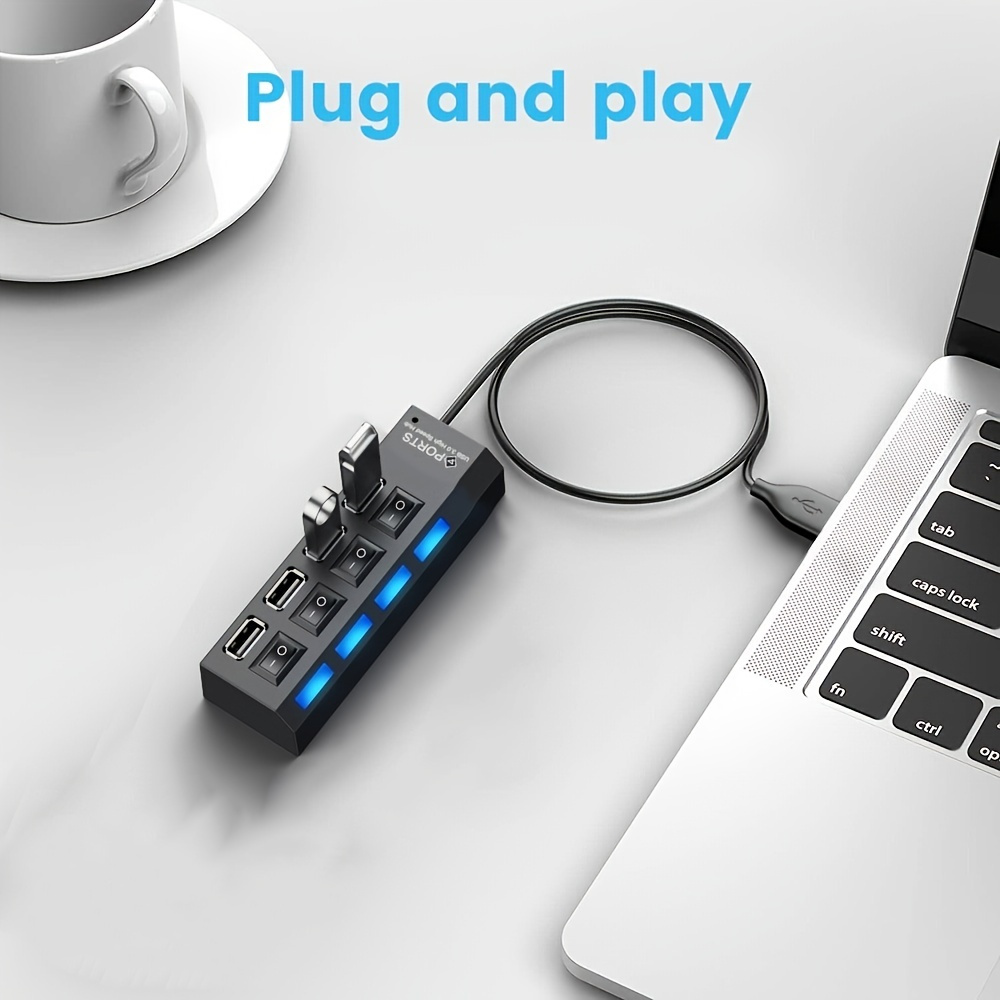 Usb 2.0 Hub Usb Hub 2.0 Multi Usb Splitter Hub Using Power Adapter 4/7 ...