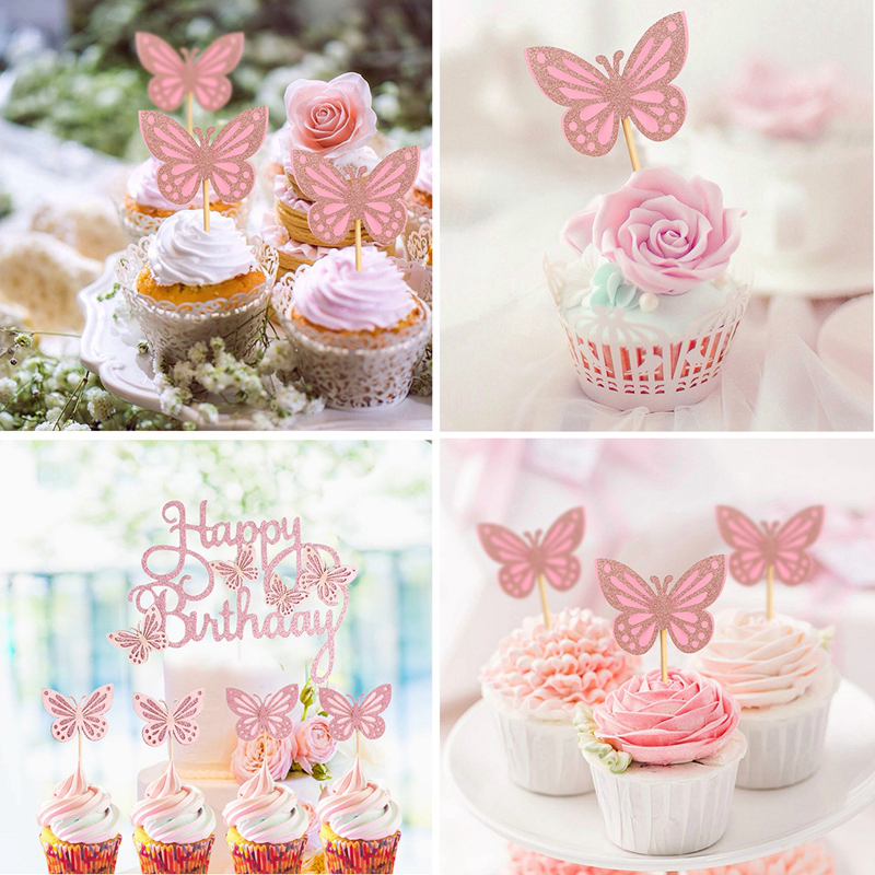 Butterfly Cake Toppers Wedding Happy Birthday - Temu