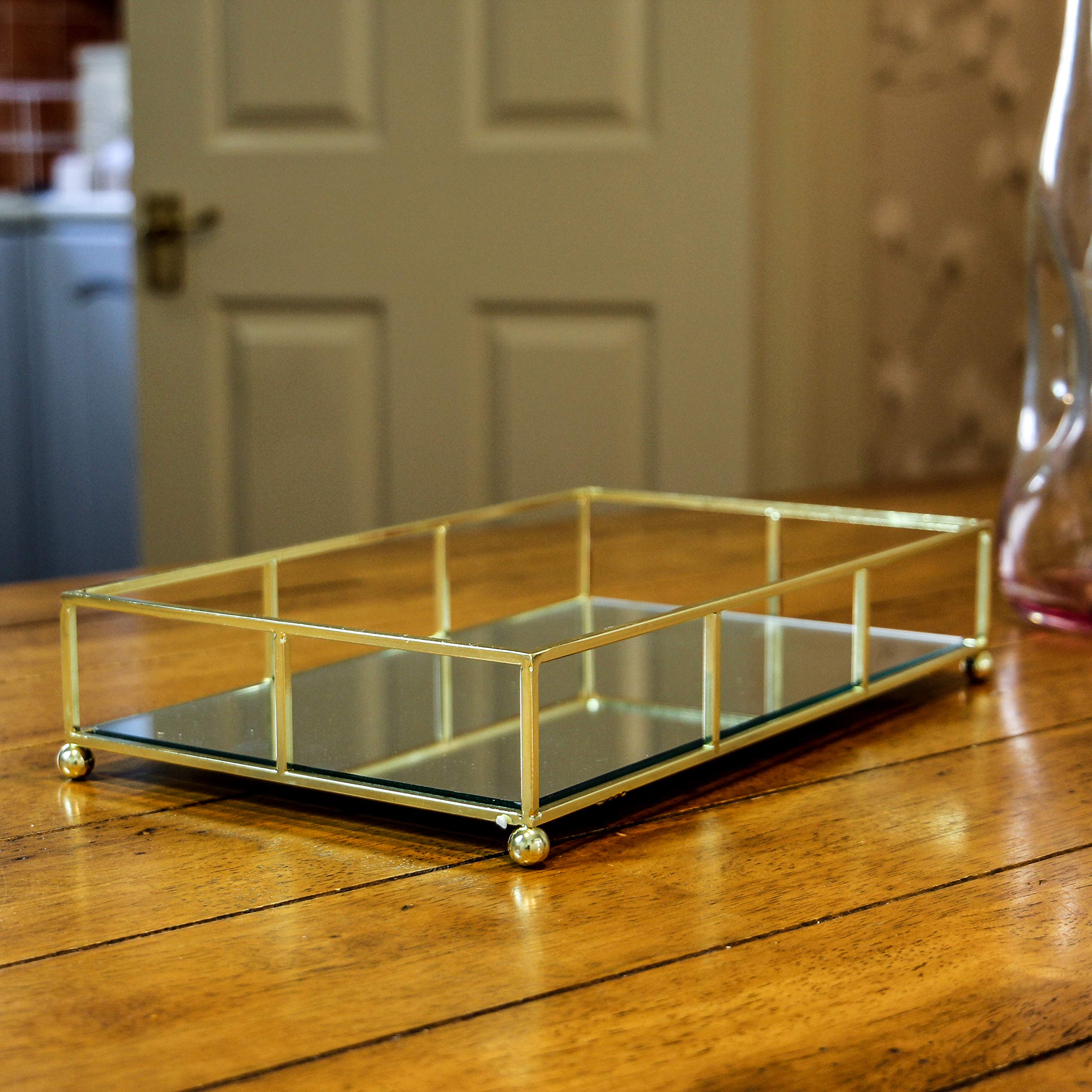 Stylish Metal Mirror Tray Jewelry Cosmetics Keep Items - Temu