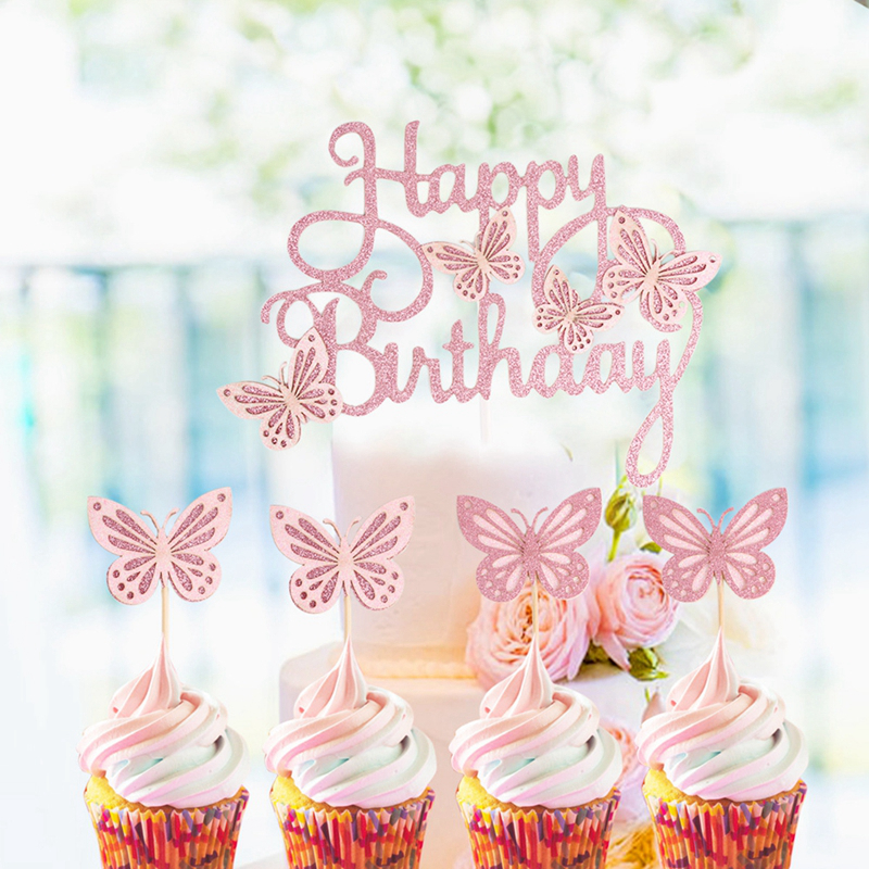 Butterfly Cake Toppers Wedding Happy Birthday - Temu