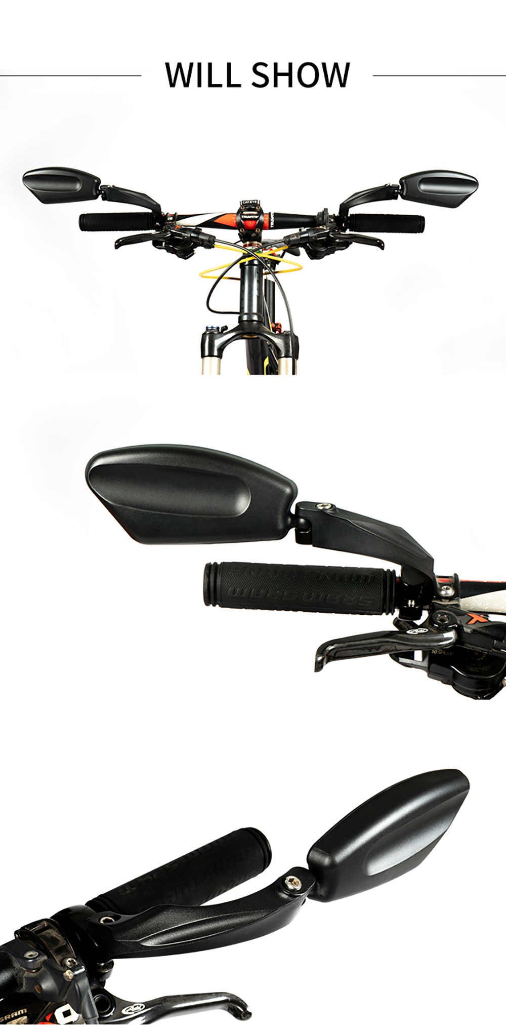 360° Rotation Mtb Bike Rear View Mirror Reflector Wide Range - Temu