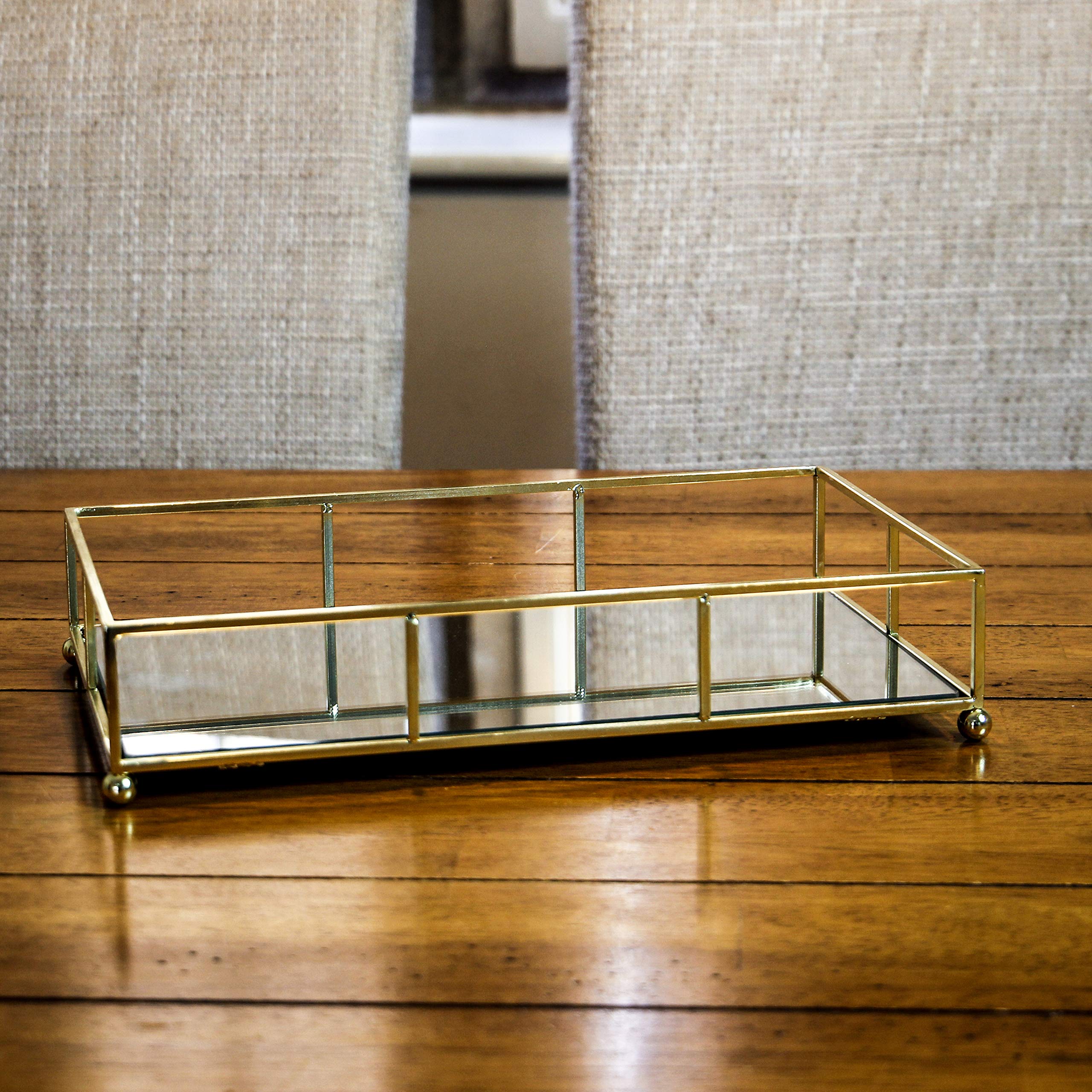 Stylish Metal Mirror Tray Jewelry Cosmetics Keep Items - Temu