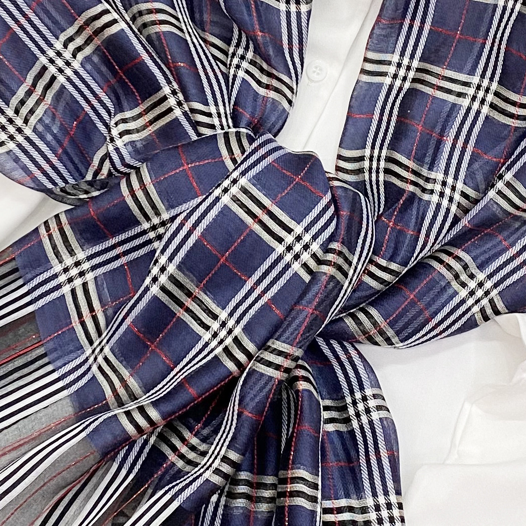 Mulberry Silk Wool Scarf Shawl Casual Style Plaid Scarf Head - Temu ...