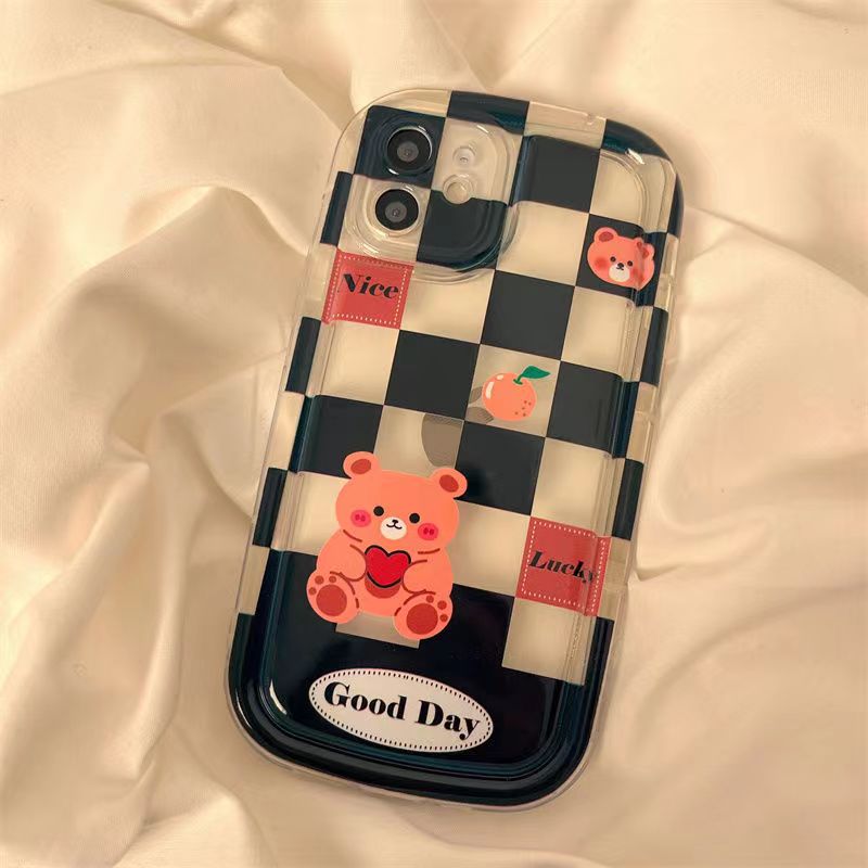 Checker Little Bear Little Rabbit Phone Case For Iphone 14 - Temu New ...