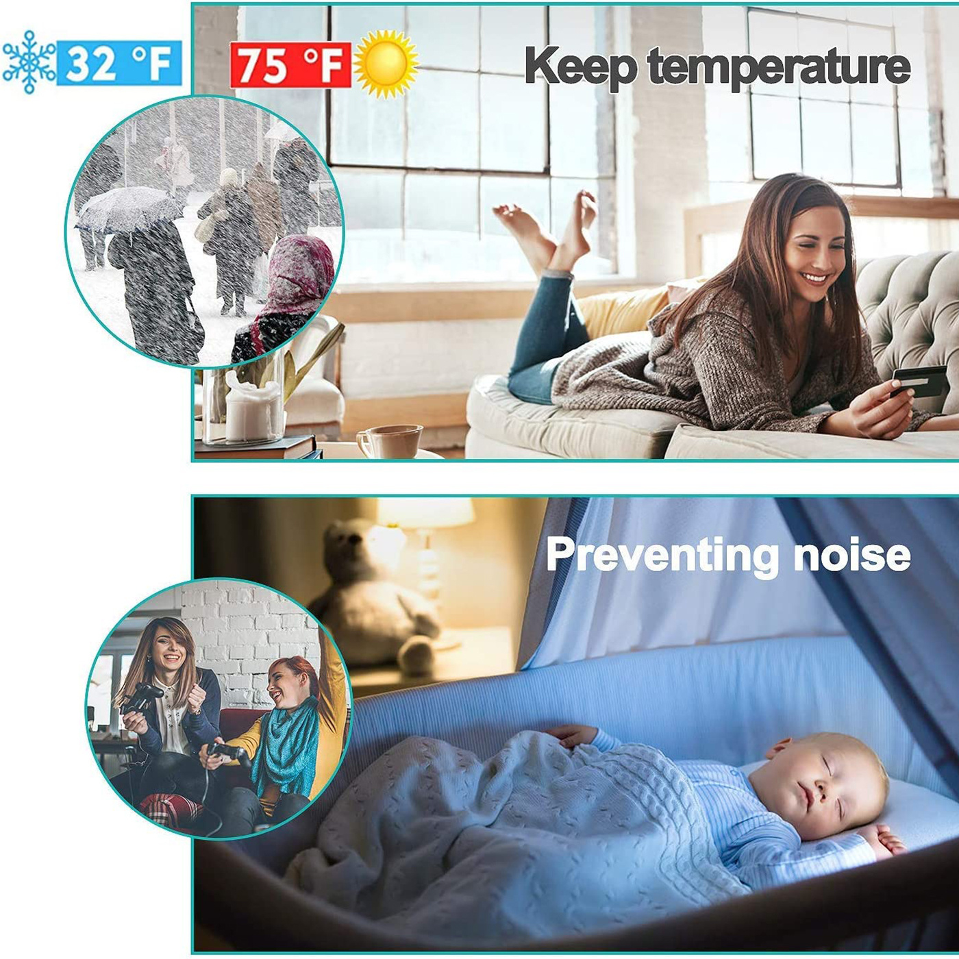 Door Draft Stopper Door Seal Exterior/interior Doors Strong - Temu