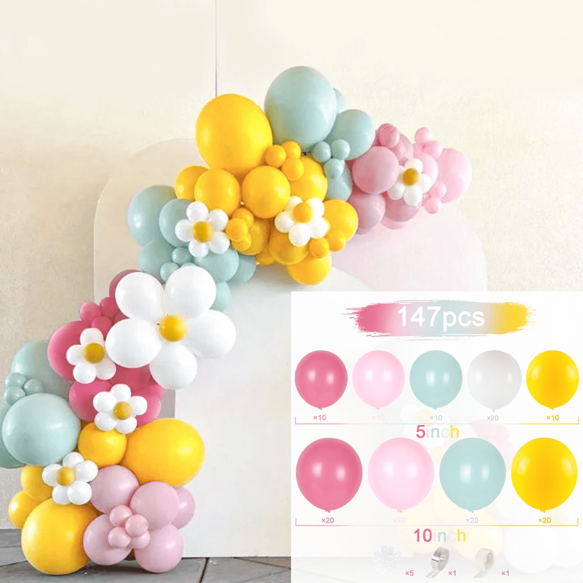 1 Pack Birthday Balloon Chain Black Gold Balloon Garland Arch Birthday ...