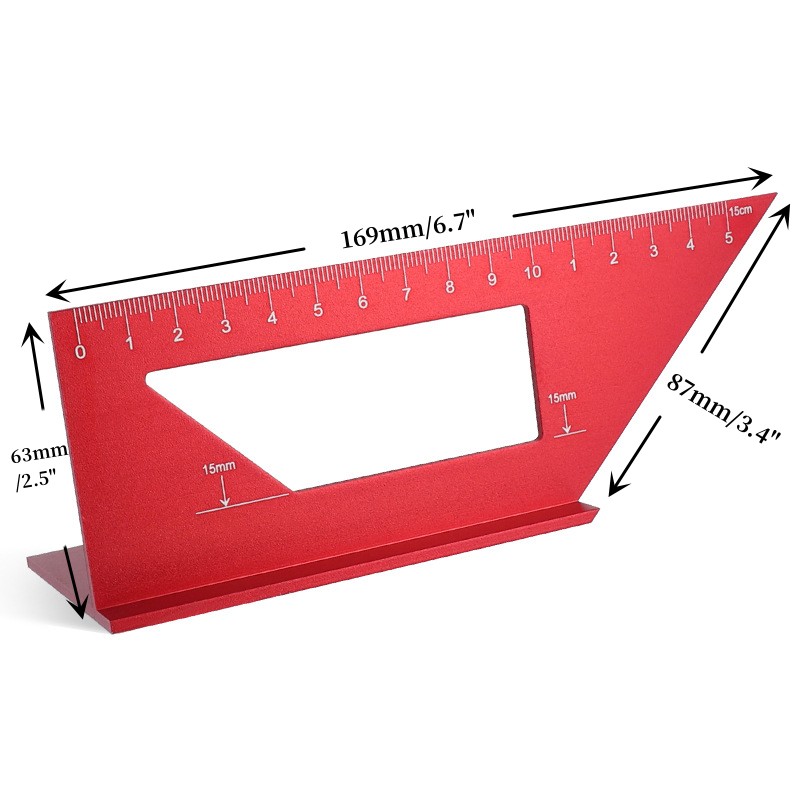 Woodworking Ruler Square 45 90 Degrees Metric Gauge Aluminum - Temu