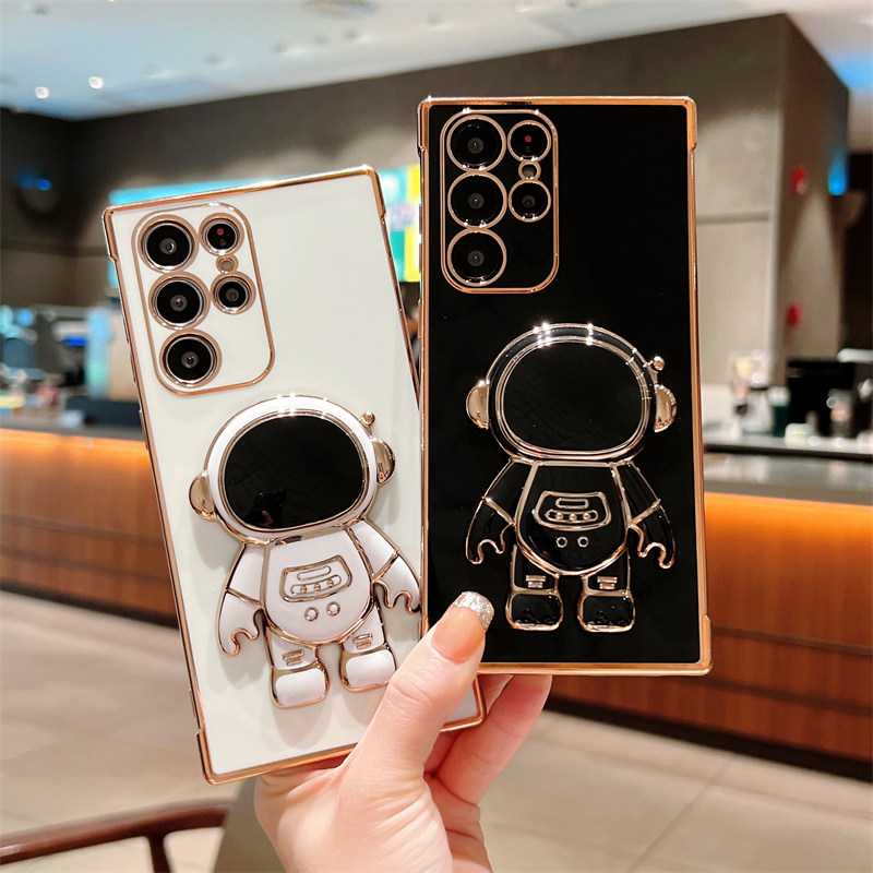 Creative Premium Electroplating Phone Case Astronaut Bracket - Temu