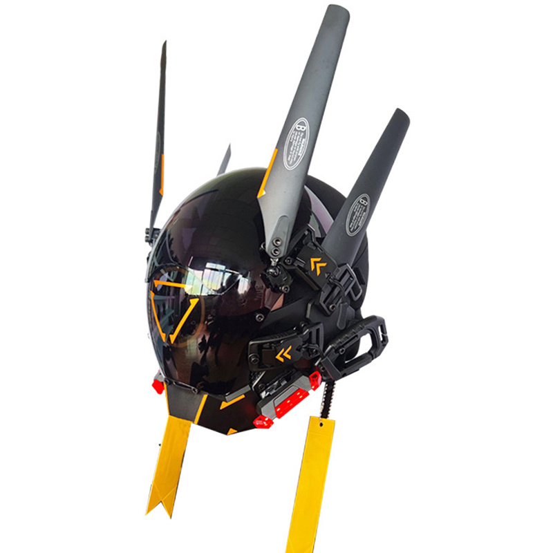 Party Yellow Arrow Helmet Cyberpunk Mask Full Face Functional Wind ...
