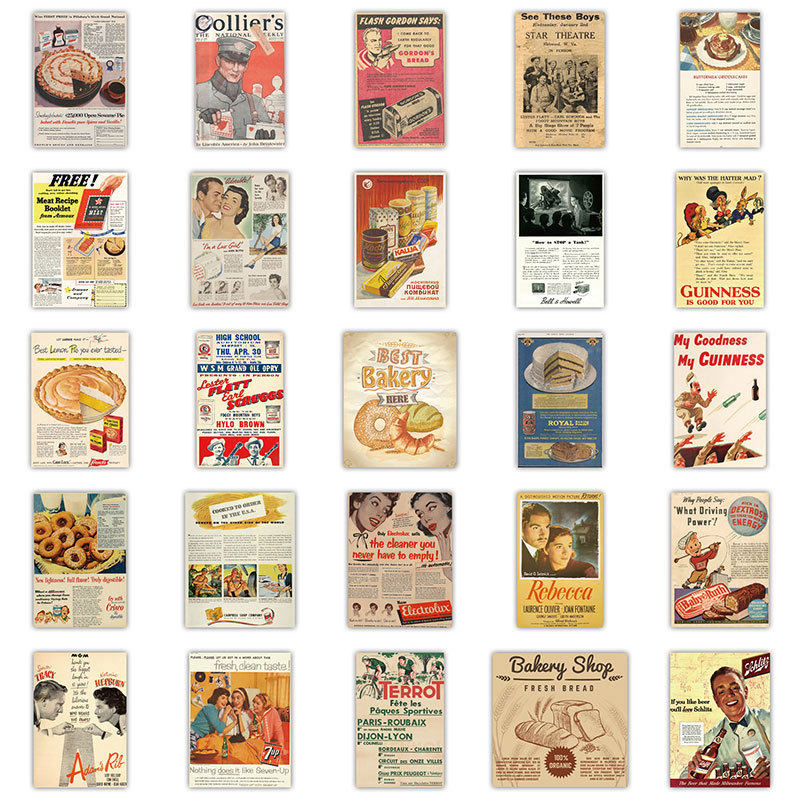 Classic Retro Posters Doodle Waterproof Stickers Diy - Temu