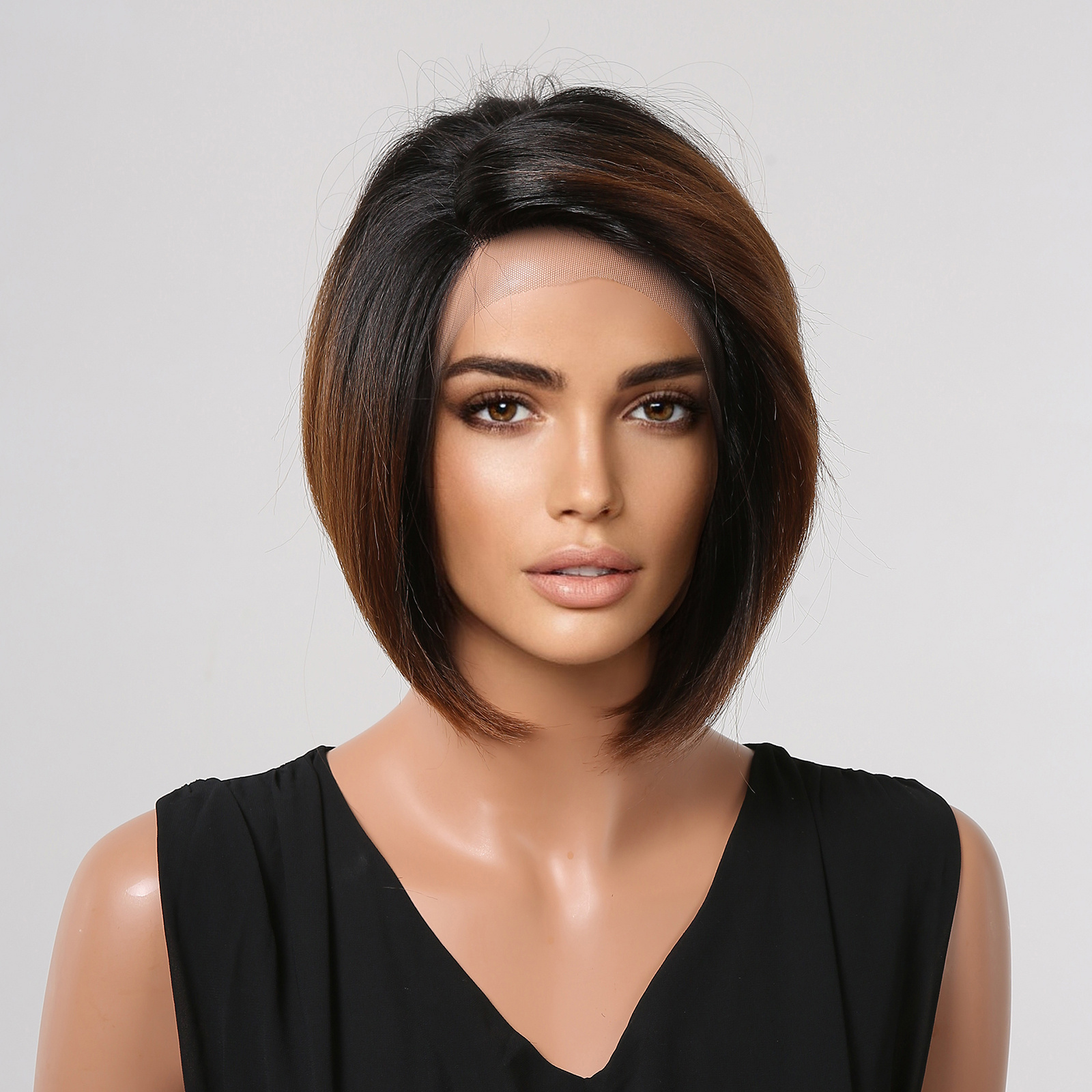 Highlight Short Straight Bob Cut Wig Synthetic Wig Beginners - Temu ...