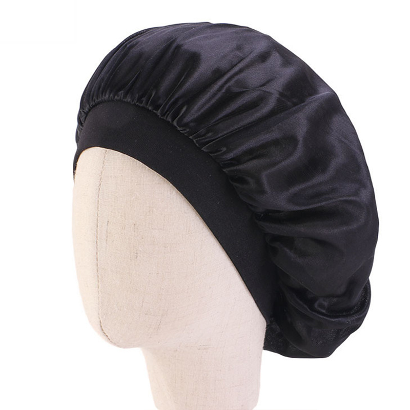 1pc Baby Satin Bonnet Sleeping Cap Elastic Waterproof Bathing Shower ...