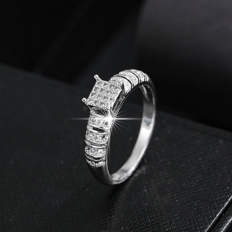 Gorgeous Square Zircon Eternity Ring 18k Plated Wedding - Temu Netherlands