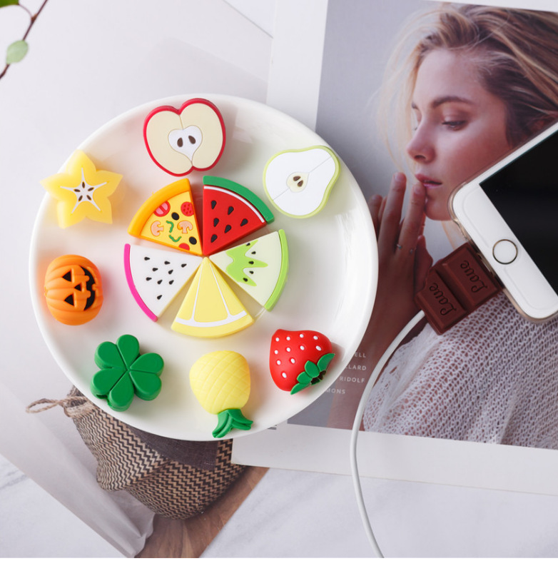 Cartoon Fruit Shape Cable Protectors Keep Mobile Phone Data - Temu ...