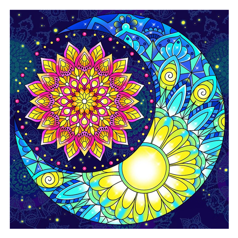 Diamond Painting Diy 5d Special Shape Rhinestone Sun And Moon Part ...