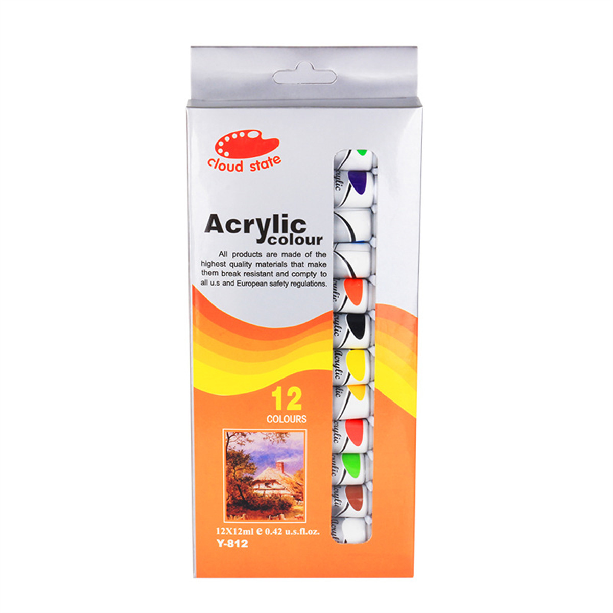 12ml 12 Color Acrylic Paint Children's Hand Painted Paint Wall Painting ...