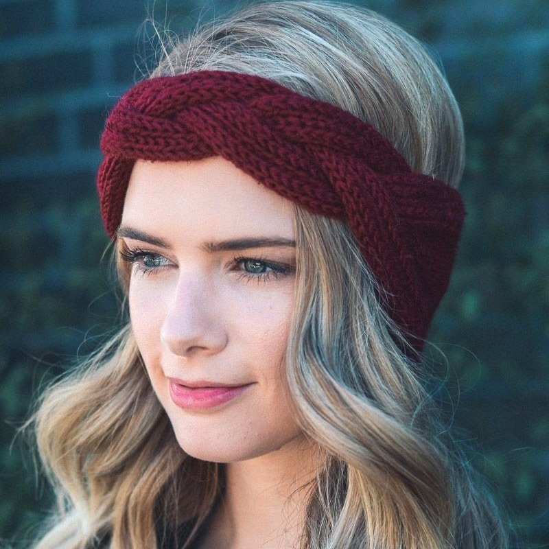 Cross Knot Knitted Headband Ear Protection Turban Chemo Stretchy ...