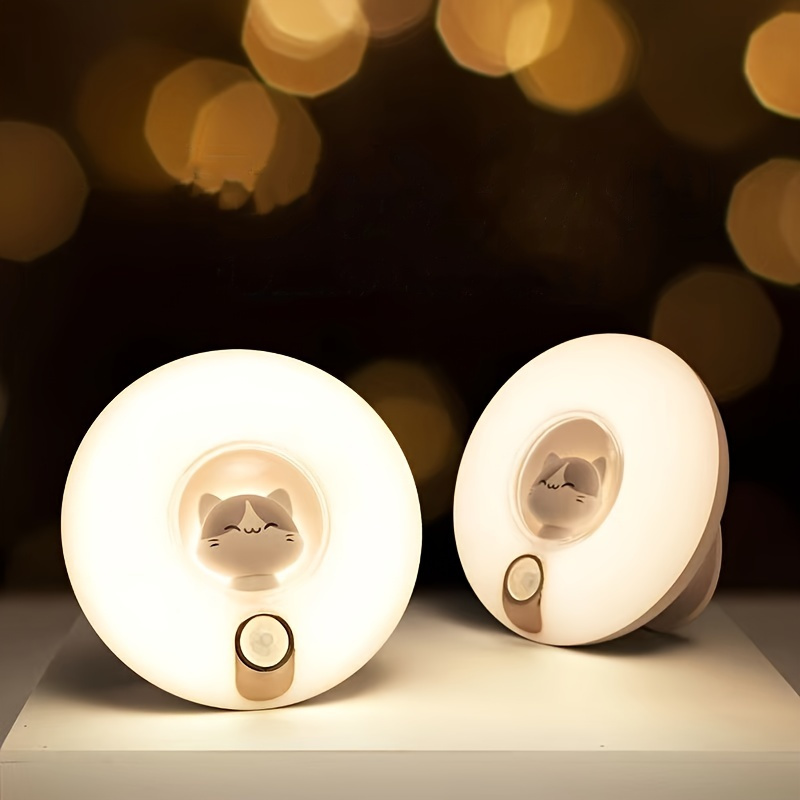 1pc Motion Sensor Night Light Rechargeable Led Nightlights Magnetic ...