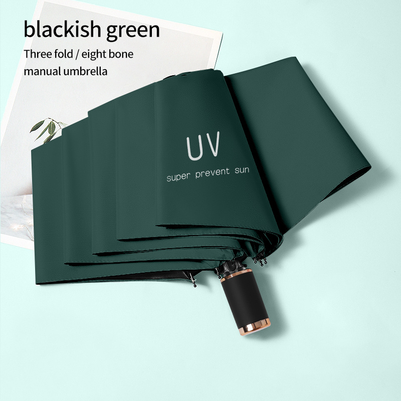 8 umbrella skeleton manual folding umbrella black - {region_name}