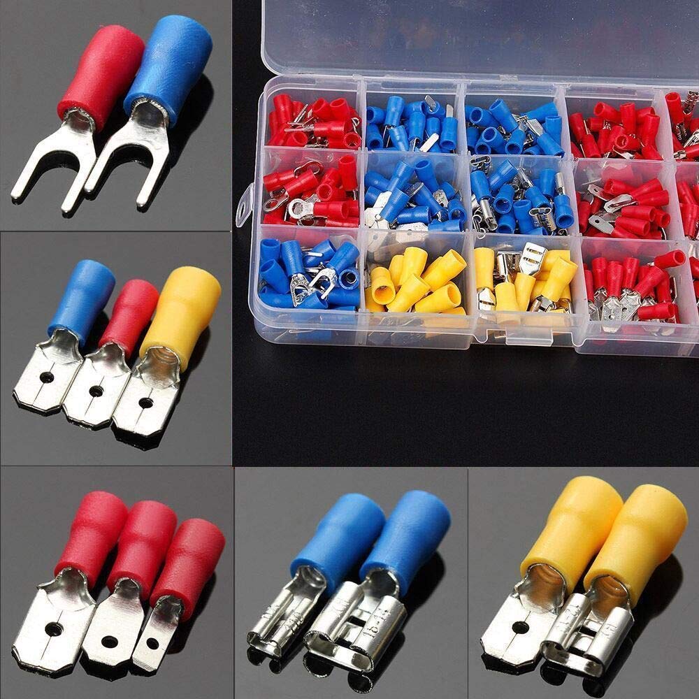280pcs Insulated Wire Electrical Connector Set Fork Ring Spade Quick ...