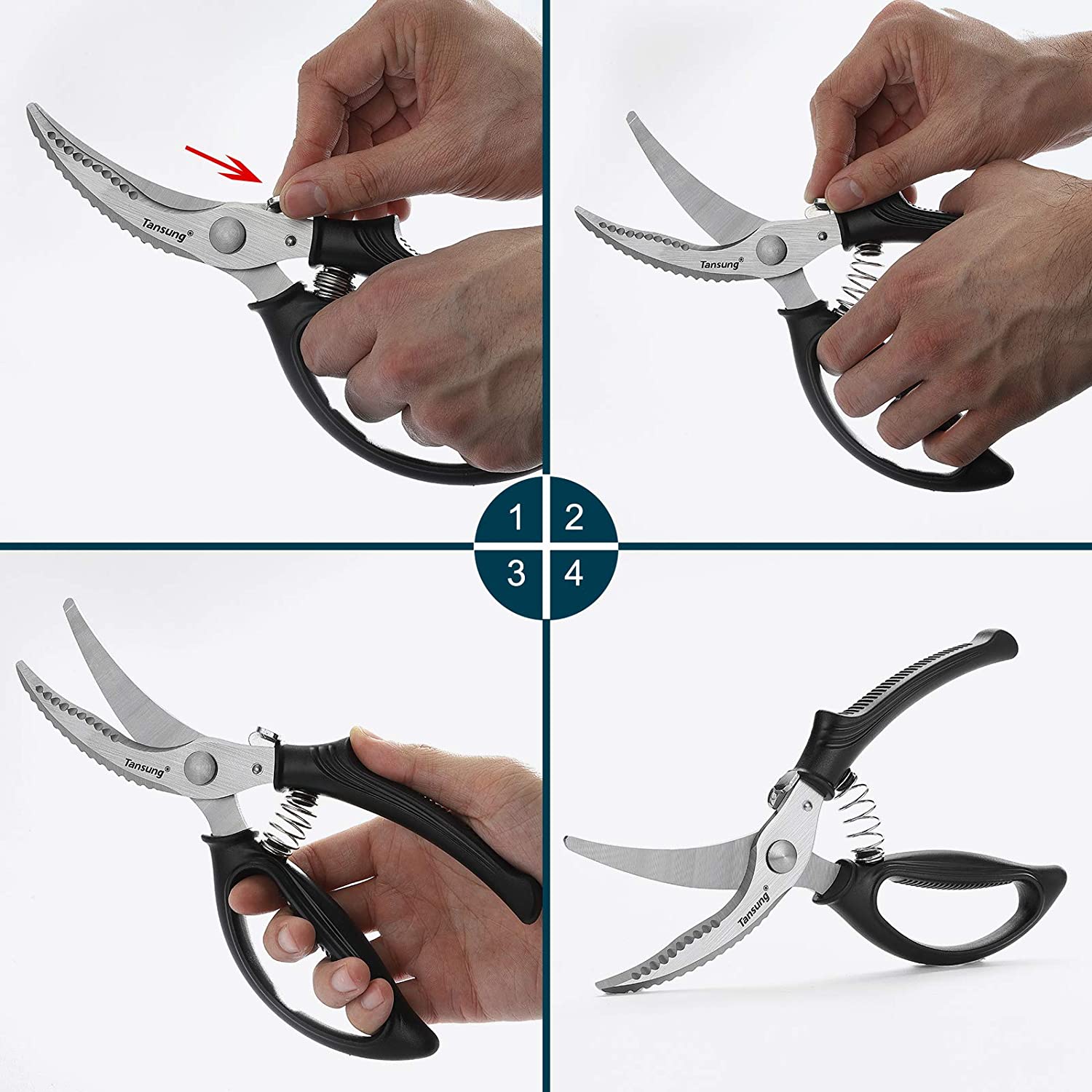 Stainless Steel Kitchen Scissors Multifunctional Chicken - Temu Australia